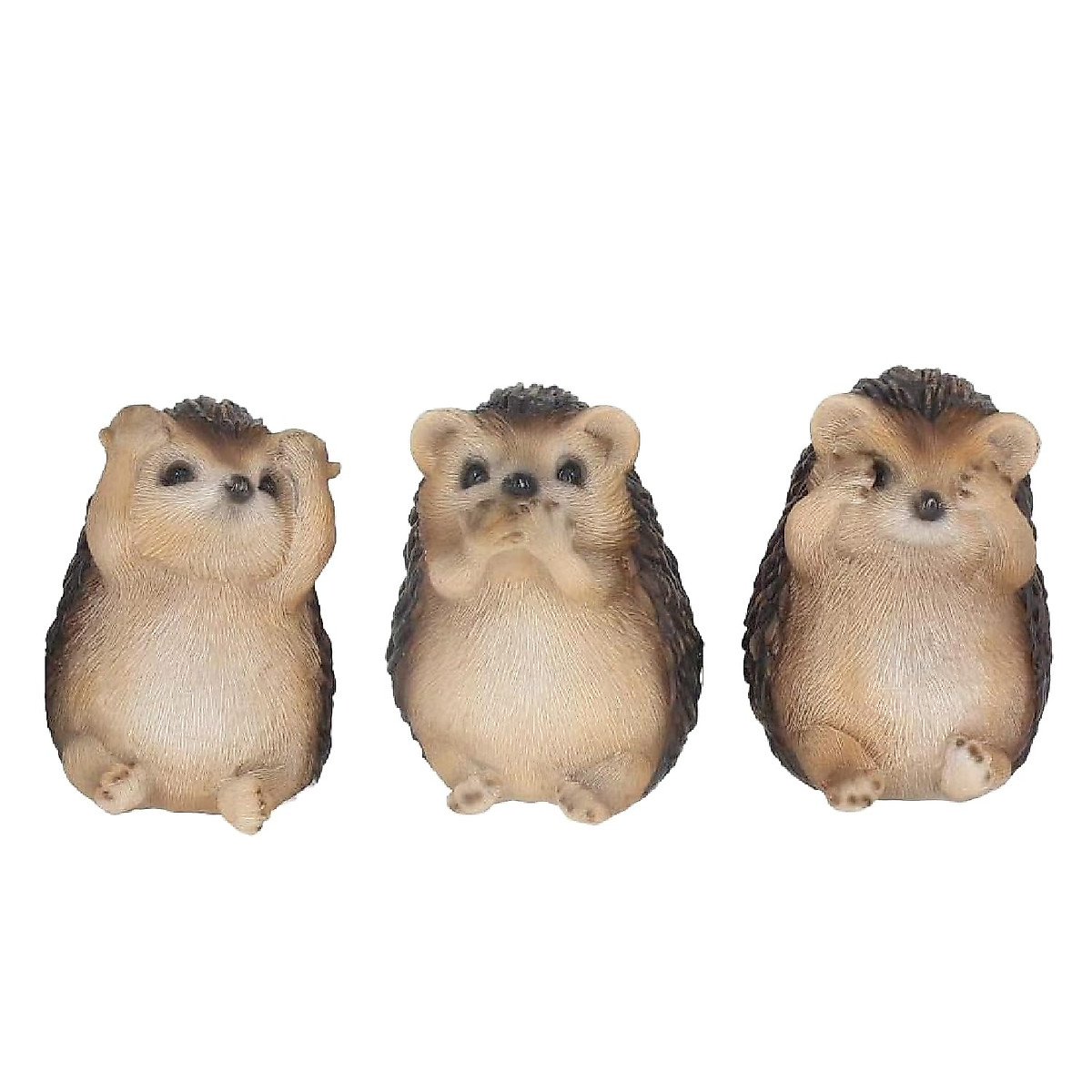 Nemesis Now Three Wise See No Evil Hear No Evil Speak No Evil Figurines, Adorable Hand-Painted Resin Collectibles and Gift - Hedgehogs