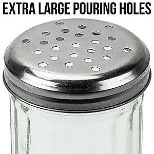 1 Pack of 12oz. Spice & Cheese Shaker|Glass Jar, Metal Lid & Extra Large Holes for Parmesan & Spices by Back of House Ltd.