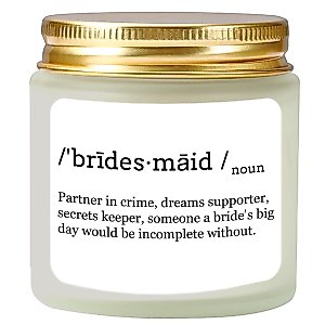 Vellsenne Scented Candle Bridesmaid Proposal Gifts - Lavender Soy Wax Candle - Maid of Honor Proposal Gifts - Will You be My Bridesmaid Gifts for Friends Girls Women 4oz