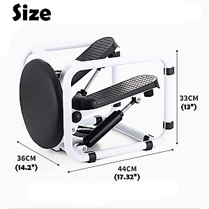 Nisorpa Fitness Stair Stepper Portable Twist Chair Stepper for Exercise with LCD Monitor and Resistance Bands Non-Slip Pedals Mini Stepper Stair Climber for Home Gym Fitness