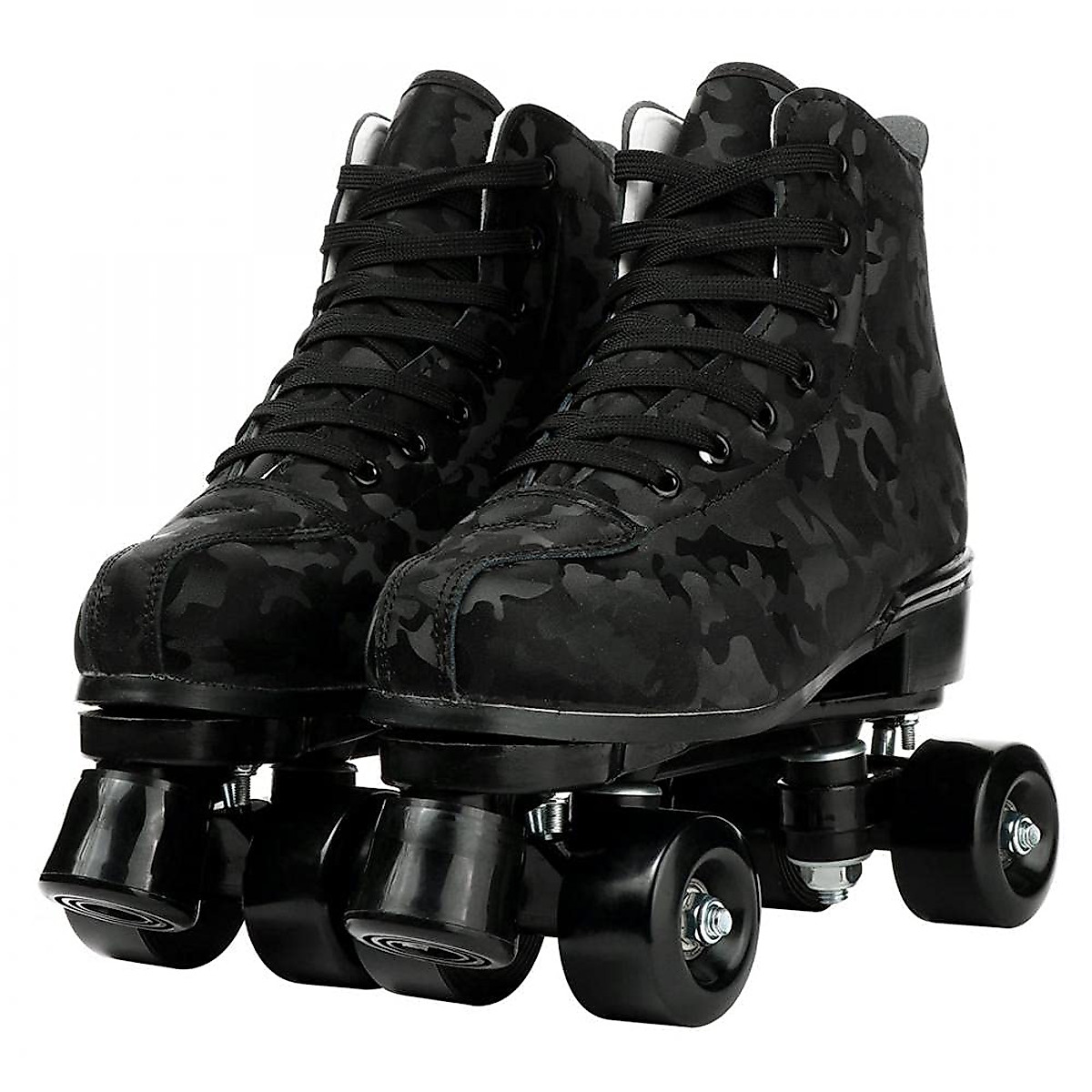 Risup Roller Skates for Women and Men Cowhide High-Top Shoes Classic Double-Row Roller Skates Four-Wheel Roller Skates for Men Girls Unisex Christmas