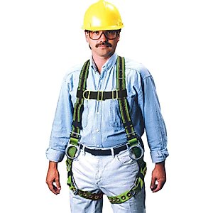 Honeywell Miller by Honeywell E650-58/XXXLGN DuraFlex 650 Series Full-Body Stretchable Harness with tongue Buckle Legs Straps and Side D-Rings, XXX-Large, Green
