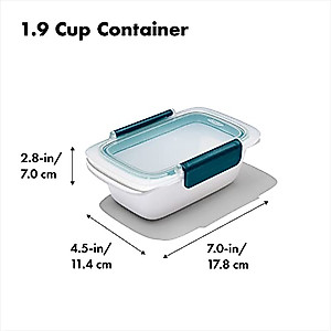 OXO Good Grips Prep & Go 1.9 Cups/0.45 L Container | Leakproof Food Storage | Ideal for leftovers and snacks | BPA Free | Microwave Safe | Dishwasher Safe | Freezer Safe | Odor and Stain Resistant |