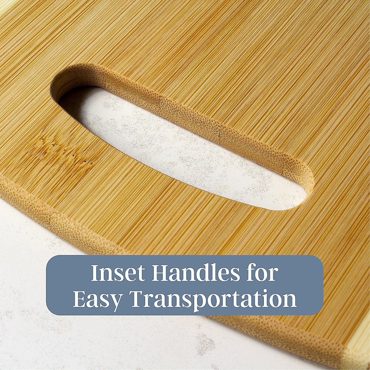 Totally Bamboo Two-Piece Striped Bamboo Cutting Board Set, 13" x 9-1/2" and 11" x 8-1/2"