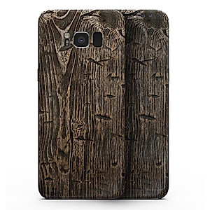 Design Skinz Design Skinz Rough Textured Dark Wooden Planks Full-Body Wrap Decal Skin-Kit for The Galaxy S9 Plus