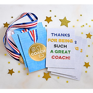 American Greetings Thank You Cards with Envelopes For Coach, Number 1 Coach Medal (8-Count)