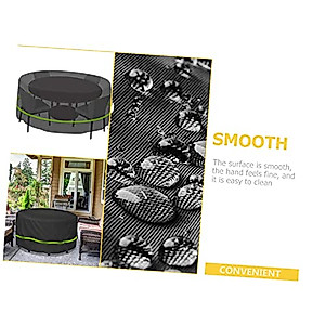 CLISPEED Cm Cloth Patio Anti-Fading Garden UV Fabric Reusable Oxford Household Cover Resistant Height Outdoor Accessories Protector for Furniture Black Wear-Resistant Foldable Round