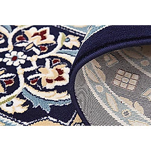 Unique Loom Narenj Collection Area Rug - Liverpool (10'Round, Navy Blue/ Beige)