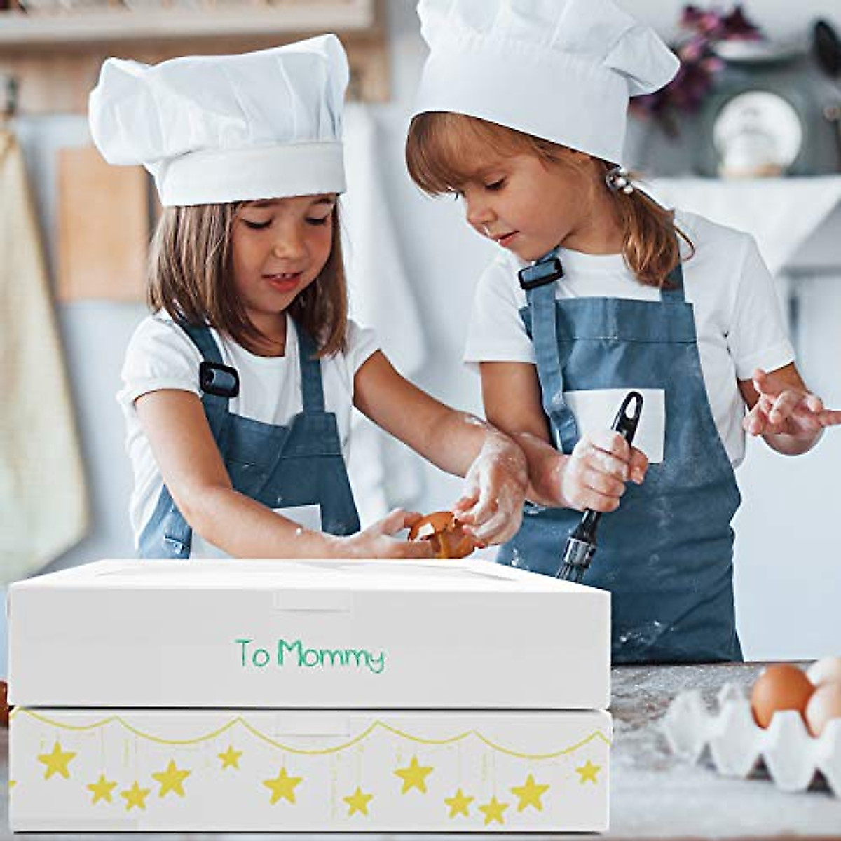 Moretoes 24pcs 12 Inch Cookie Boxes with Window 12x8x2.5Inches Bakery Boxes Pastry Boxes Treat Boxes for Desserts, Chocolate Strawberries, Pies, Donuts, Muffins, Boxes for Breakable Heart