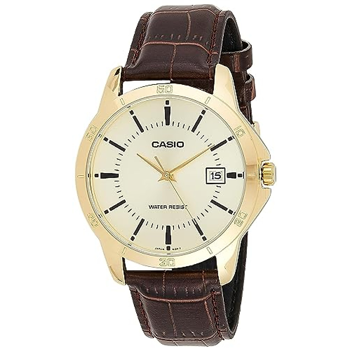 Casio Men's MTP-V004GL-9A Date Quartz Watch with Genuine Leather