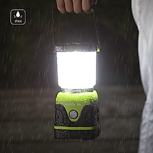 LE 1000LM Battery Powered LED Camping Lantern, Waterproof Tent Light with 4 Light Modes, Camping Essentials, Portable Lantern Flashlight for Camping, Hurricane, Emergency, Hiking, Power Outages