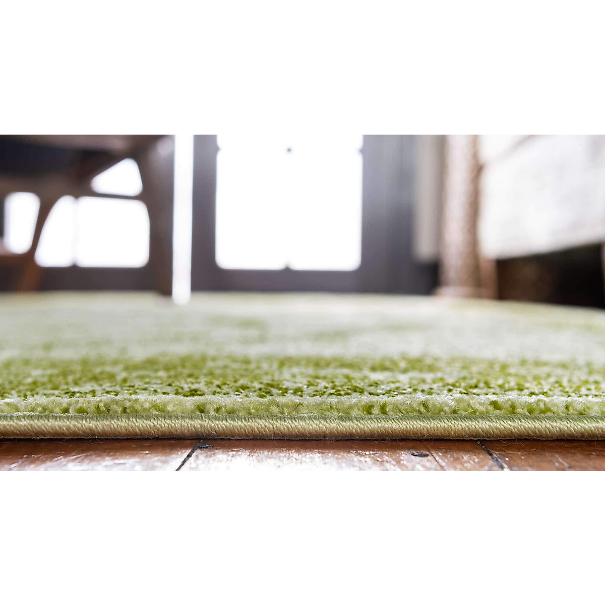 Unique Loom La Jolla Collection Farmhouse, Contemporary, Botanical, Traditional, Vintage Area Rug, 9 x 12 ft, Light Green/Green