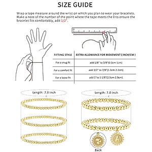 adoyi Gold Bracelets for Women, Gold Chain Bracelet Sets 14K Gold Initial Beaded Bracelets Adjustable Stretch Stackable Layered M Bracelet Set for Women Teen Girls Jewelry Gifts
