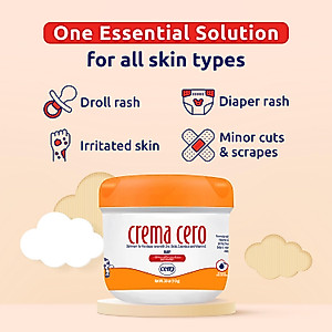 Crema Cero Diaper Rash Cream for Baby with Zinc Oxide and Calendula – High-Strength Diaper Cream for Quick Relief and Protection – Hydrating and Soothing Baby Balm – Calendula 3.9 oz