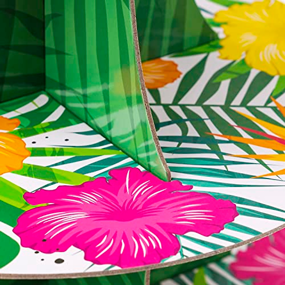 Royal Bluebonnet Tropical Cupcake Stand, 3 Tier Cupcake Stand, Hawaiian Cupcake Stand for Tropical Party Decorations, Cardboard Cupcake Stand for Birthday Party, Luau Cupcake Stand, Cup Cake Stand