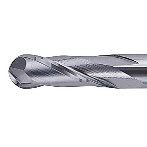 SpeTool 5PCS Ball Nose End Mill Cutter CNC Router Bits Double Flute HRC55 Spiral Milling Tool 1/4 Inch Shank 2-1/2 Inch Length OVL