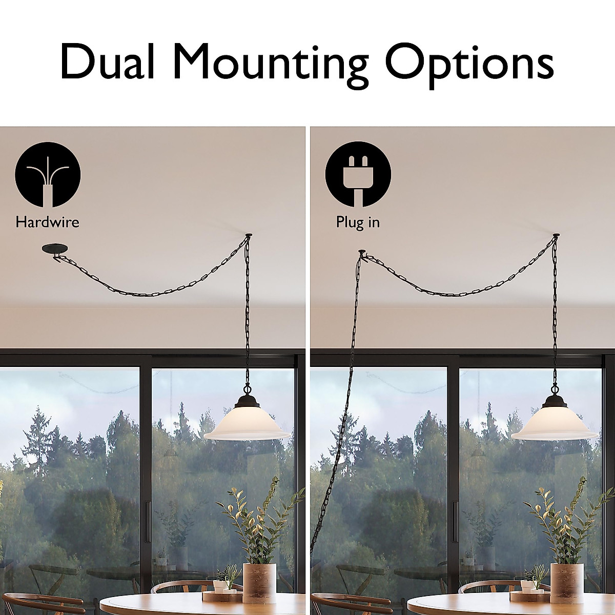 Design House 517664 Millbridge Traditional 1 Indoor Hanging Swag Light with Alabaster Glass Shade for Living Dining Room Bar Area, Oil Rubbed Bronze