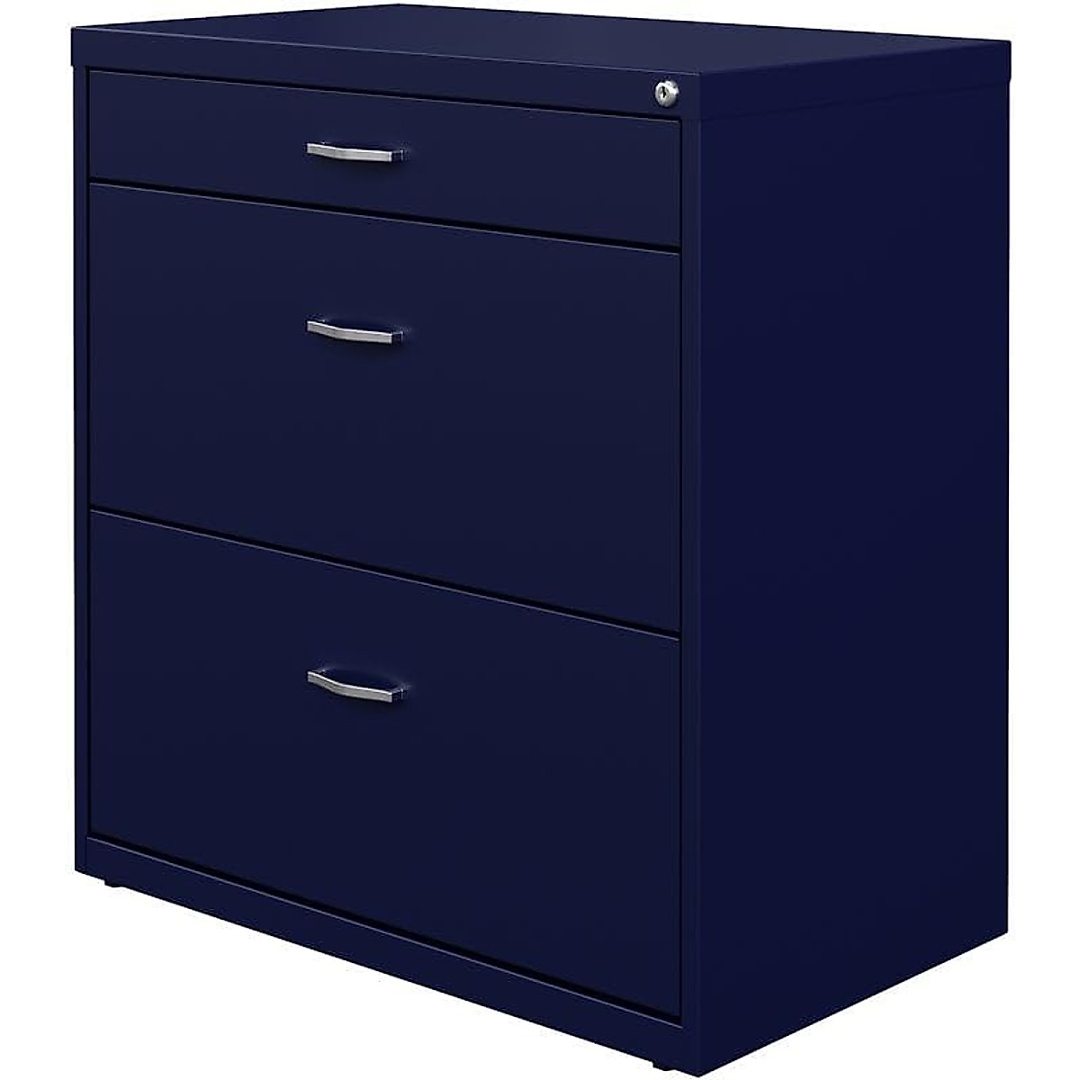 Hirsh Industries Space Solutions 30" W Metal 3 Drawer Home Office File Cabinet Navy