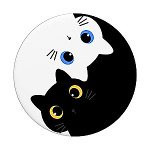 Yin Yang Yoga Zen Cute Cats - Yoga Gift Kitty Cats PopSockets PopGrip: Swappable Grip for Phones & Tablets