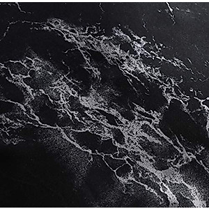 YERVEN Black Marble Duvet Cover Queen Comforter Cover Set Full 90"x90" Duvet Cover with 2 Pillow Shams Microfiber Soft Lightweight Hotel 3 Pieces White Bedding Set