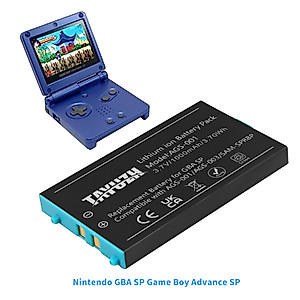TAYUZH Battery for Game Boy Advance SP, 1000mAh Rechargeable Lithium-ion Battery for Nintendo Gameboy Advance SP GBA SP AGS-001, SAM-003