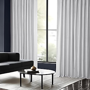 HPD Half Price Drapes Extra Wide Faux Silk Blackout Curtains 108 Inches Long for Bedroom & Living Room Vintage Textured Blackout Curtain (1 Panel), 100W x 108L, Ice