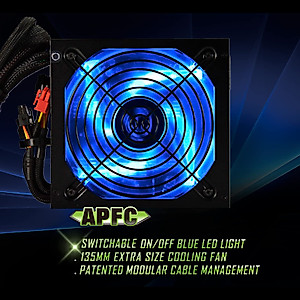 Raidmax Power Supply with Fan RX-530SS, Black/Blue