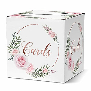 8”Card Box, Floral Cards Receiving Box, For Birthday, Wedding, Bridal or Baby Shower, Engagement, Retirements, Graduation, Money Box Holder, Party Favor, Decorations, 1 pte (Cabox006）