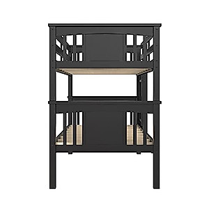 DHP Dorel Living Dylan Twin Wood Bed for Kids, Black Bunk