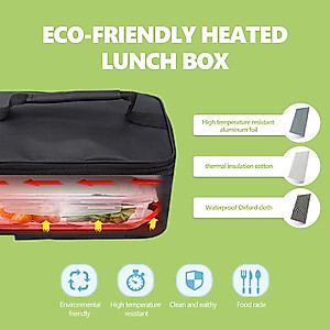 Portable Oven, 12V Car Food Warmer, Mini Microwave for Cooking & Reheating Food, Electric Heated Lunch Box for Travel, Camping, Office, Home