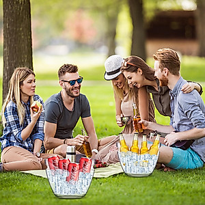 Beverage Tubs for Parties Plastic Ice Bucket for Cocktail Bar Clear Acrylic Wine Bucket with Scoops Drink Bucket Cooler for Chiller Bin for Champagne or Beer