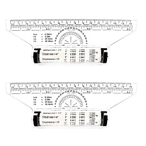 2 Pcs Plastic Measuring Rolling Ruler, 6 Inch Drawing Roller Ruler Parallel Glider Rolling Ruler Drawing Design Ruler for Measuring, Drafting