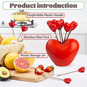 Set of 10 Stainless Steel Fruit forks and 1 Love Holder, Fruit Forks Dessert Forks Salad Forks Food Picks