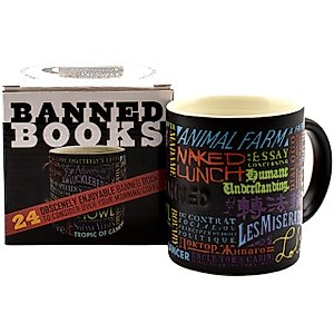 The Unemployed Philosophers Guild Banned Book Coffee Mug - Colorfully Lists 24 Famously Banned Books, Comes in a Fun Gift Box, 12 oz