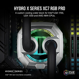 CORSAIR Hydro X Series XC7 RGB PRO CPU Water Block for Intel LGA 1700, 1200, 115X and AMD Socket AM4 (Copper Cold Plate, 110 MicroCooling Fins, 5V ARGB Motherboard Adapter Cable Included) Silver