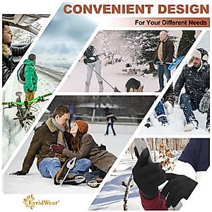 Evridwear Mens Winter Warm Gloves,Wool Knitted Thermal Anti-Slip Touchscreen Glove with 3M Thinsulate Insulated Lining for Cold WeatherLight Work(Grey,L)