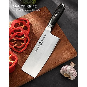 TUO Cleaver Knife, 7 inch Chinese Cleaver Vegetable Meat Cleaver Knife, High Carbon Stainless Steel Chopping Knife with Ergonomic