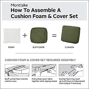 Classic Accessories Montlake FadeSafe Water-Resistant 42 x 18 x 3 Inch Outdoor Bench/Settee Cushion, Patio Furniture Swing Cushion, Heather Fern Green, Patio Loveseat Cushion