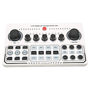 Professional Audio Mixer, Podcast Equipment Bundle, USB External Sound Card with 12 Warm Up Sound Effects, Live Sound Card and Audio Interface for Live Streaming Podcast Recording