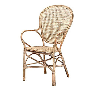 Baxton Studio Lalaine Dining Chair, One Size, Natural Brown