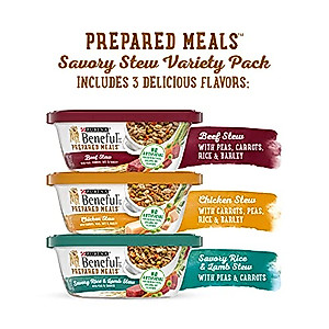 Purina Beneful High Protein, Gravy Wet Dog Food Variety Pack, Prepared Meals Stew - (12) 10 oz. Tubs