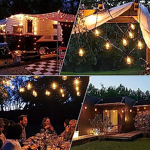 25 Pack Edison LED Light Bulbs, 0.6 watt E12 Screw Base Replacement Bulbs, LED Shatterproof Bulbs ST38 Clear Plastic Light Bulbs for Outdoor Patio ST38 String Lights, Warm White