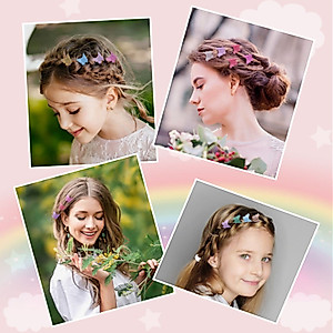 Butterfly Hair Clips Pastel Hair Clips for Tiweio, 50 Pcs Small Hair Claw Clips Mini Hair Accessories for Girls and Women with Box Packaged, 14 Metallic Color
