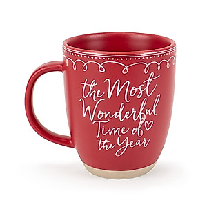 Elanze Designs Wonderful Raw Clay Bottom Red 16 ounce Ceramic Christmas Coffee Mug