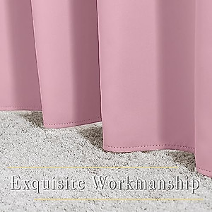 NICETOWN Crystal Pink Blackout Curtains for Bedroom - Grommet Blackout Thermal Insulated Room Darkening Sound Blocking Window Treatments for Girls Room/Teens, 2 Panels, W52 x L84