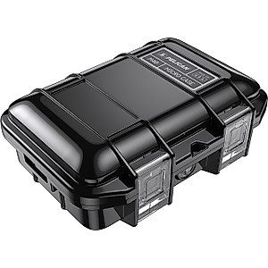 Pelican M40 Micro Case - Waterproof Case (Dry Box, Field Box) for iPhone, GoPro, Camera, Camping, Fishing, Hiking, Kayak, Beach and More (Black)
