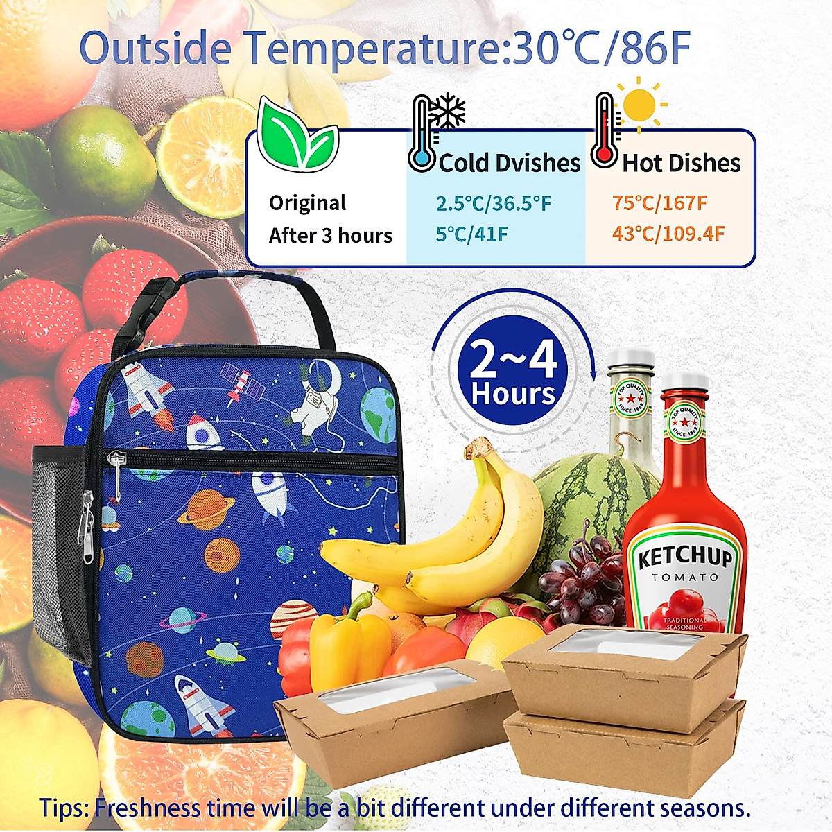 ProCattle Reusable Lunch Box for Men Boys, Small Lunch Bag for Teen/Man/Adult/Student Reusable Portable Lunchbox for Work Office School Picnic-Black