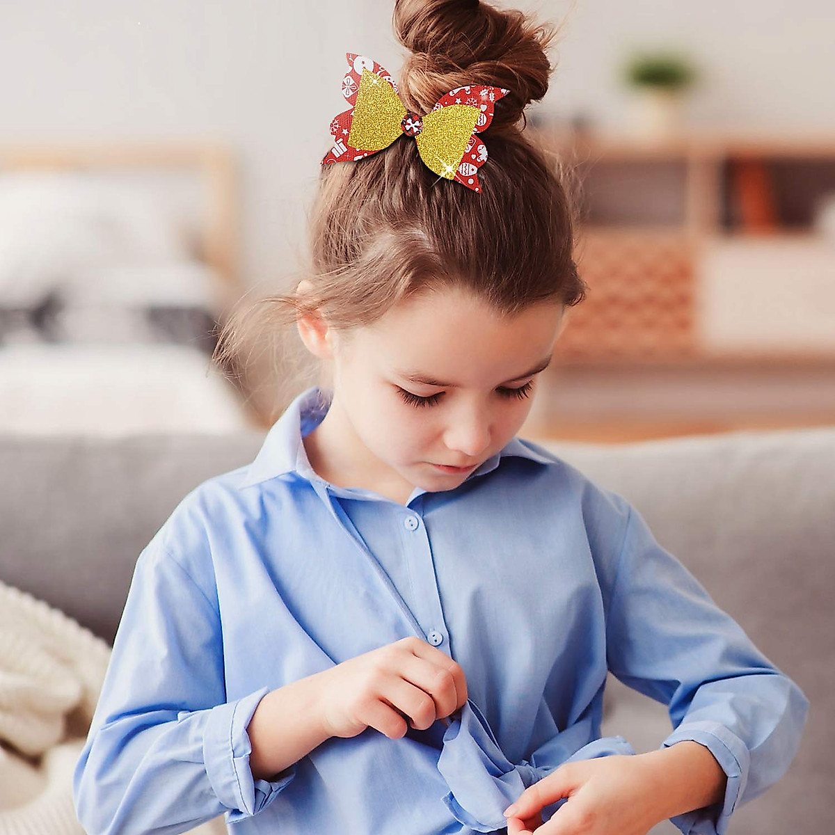 20 Pieces Christmas Faux Leather Sheets Christmas Theme Printed Synthetic Leather Sheet Glitter Faux Leather Fabric Sheet Santa Claus Faux Leather Sheet for DIY Christmas Craft Making, 8.3 x 6.3 Inch