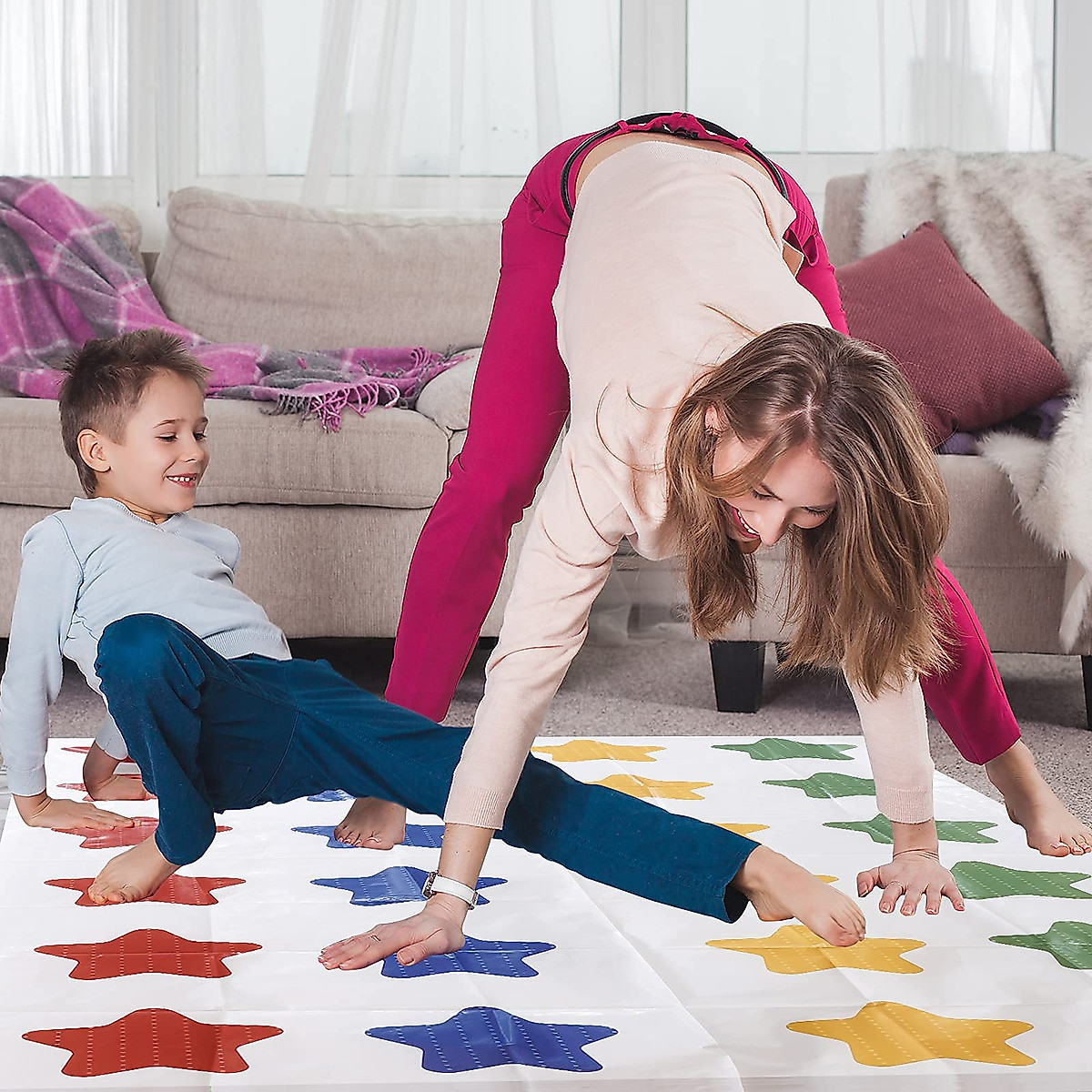 Fun Party Games Indoor and Outdoor Game for Kids Family Party Game Interesting Floor Game,Foot Games,Bigger Mat for 2 and More Players