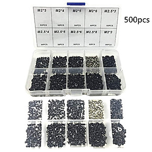 500pcs Mini Assortment .3 .6 for Computer for Laptop Screws Set Durable Repair with Box Tool Carbon Steel Universal Fastener DIY SCRW-097090